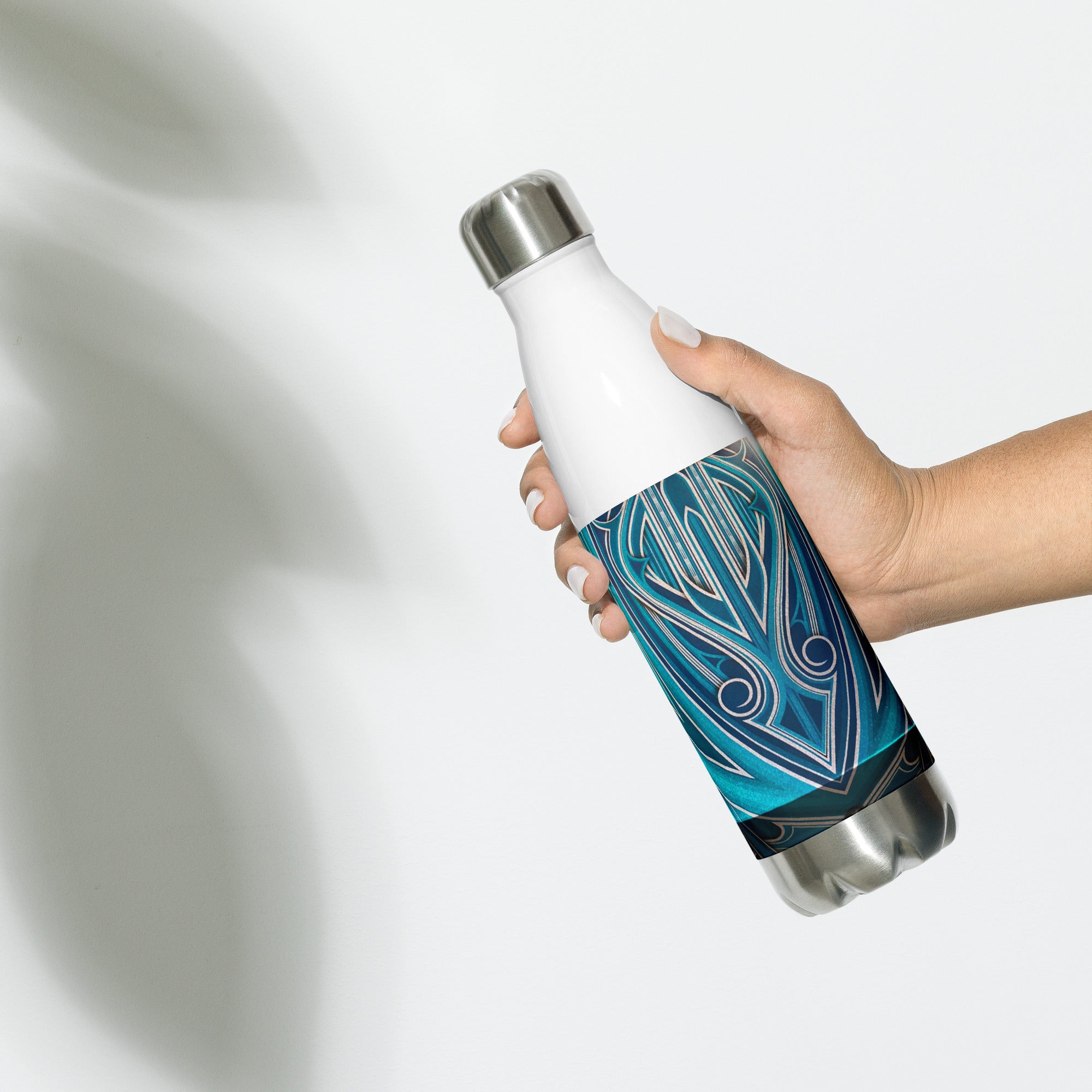 Stainless steel blue patterned water bottle – Vanderslice Kustom Shop